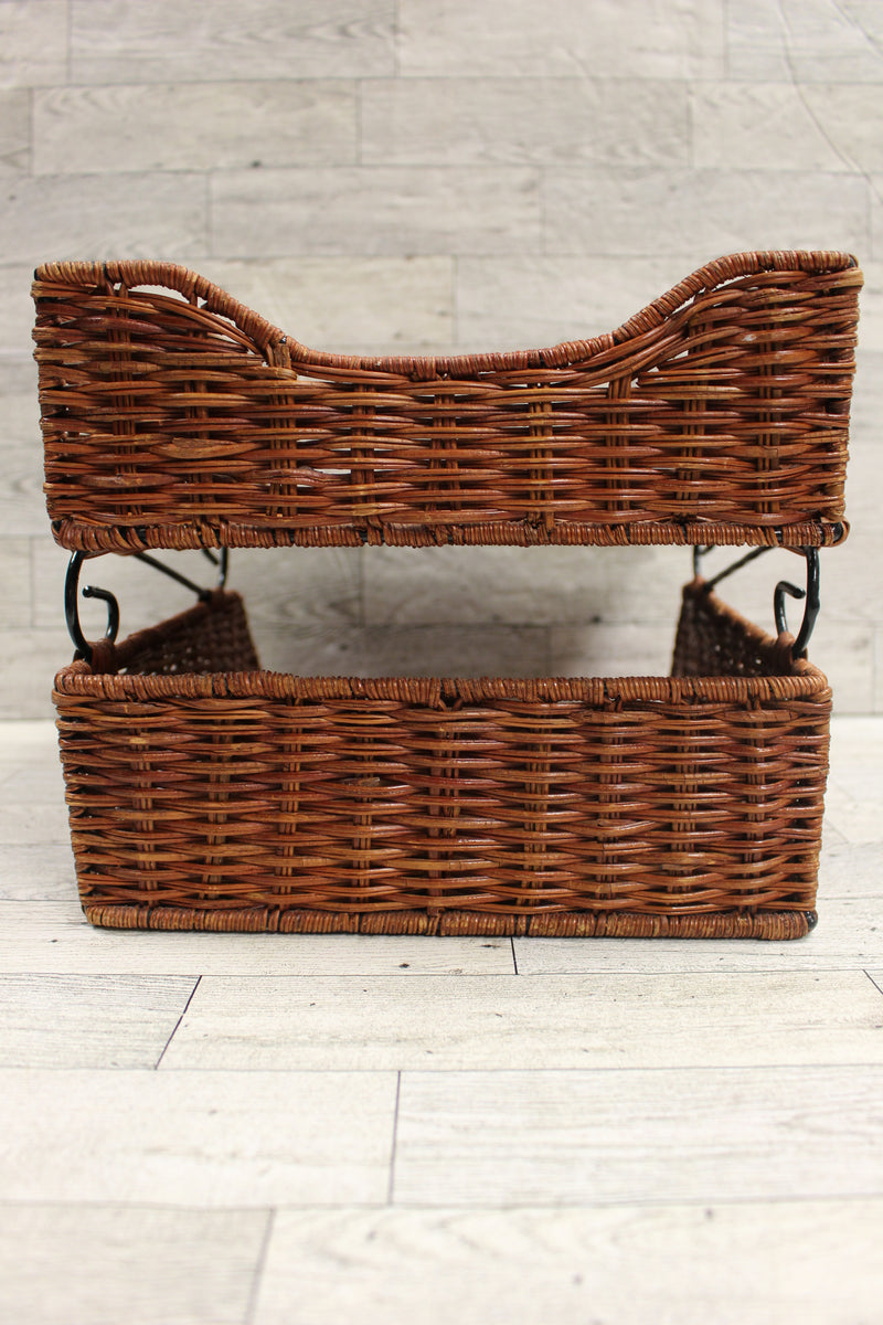 Wicker Double Letter Tray - Used – Military Steals and Surplus