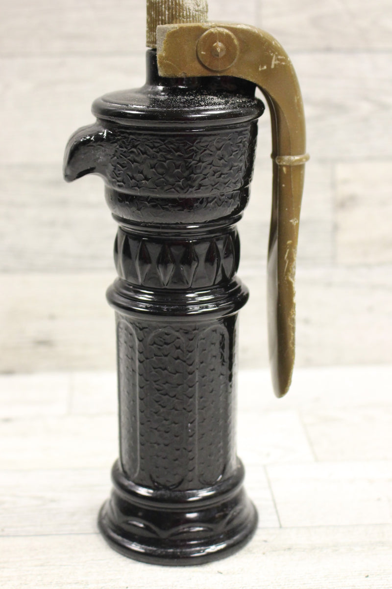 Vintage Avon Brown Glass Water Pump Glass Decanter - Used – Military ...