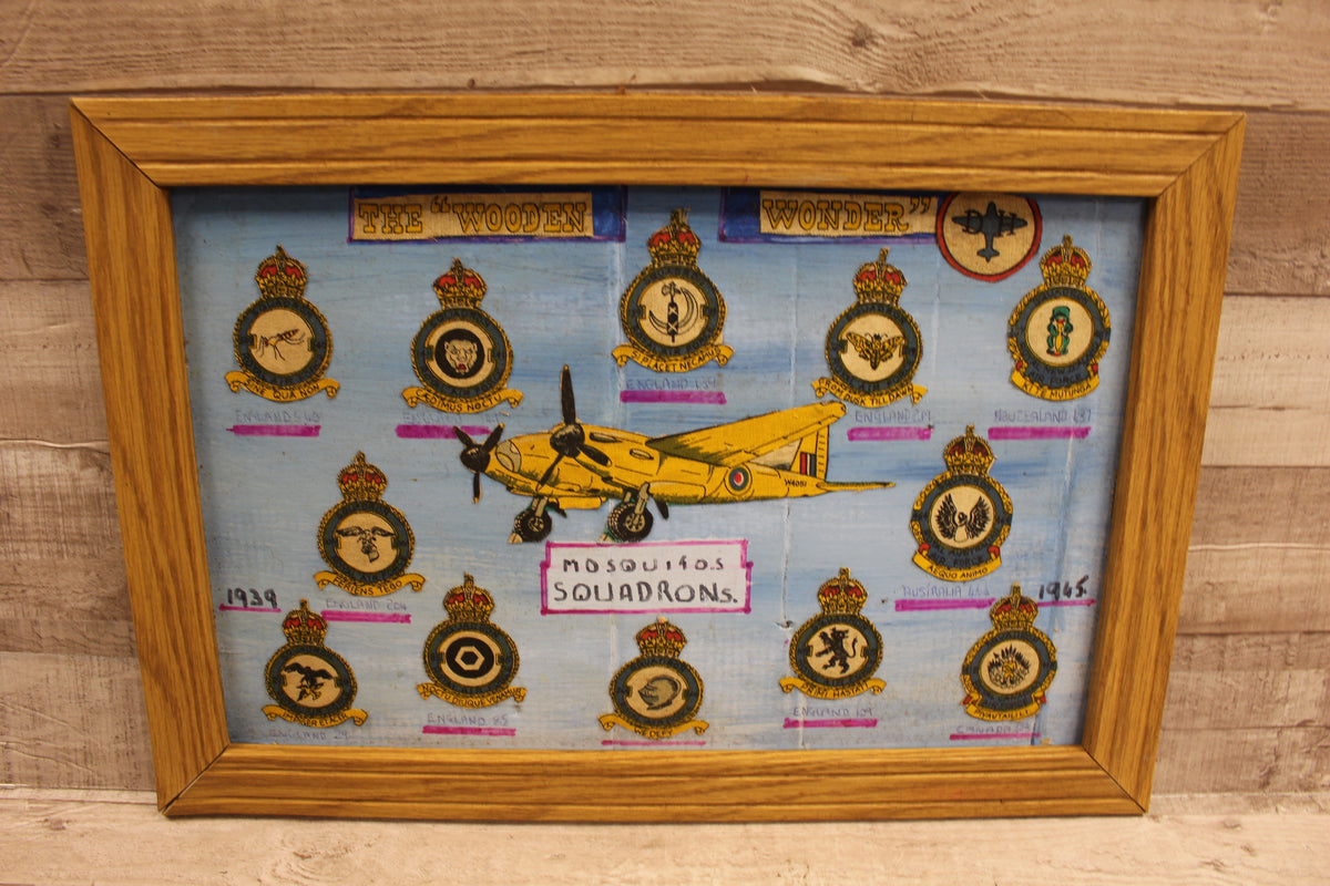 British The Wooden Wonder Mosquitos Squadron Painting Display In Frame ...