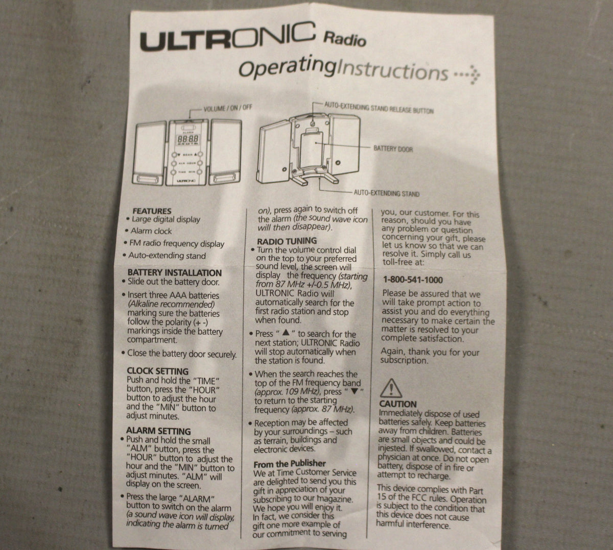 Ultronic Alarm Clock Radio - 4"T x 6.25"W - Used – Military Steals and ...