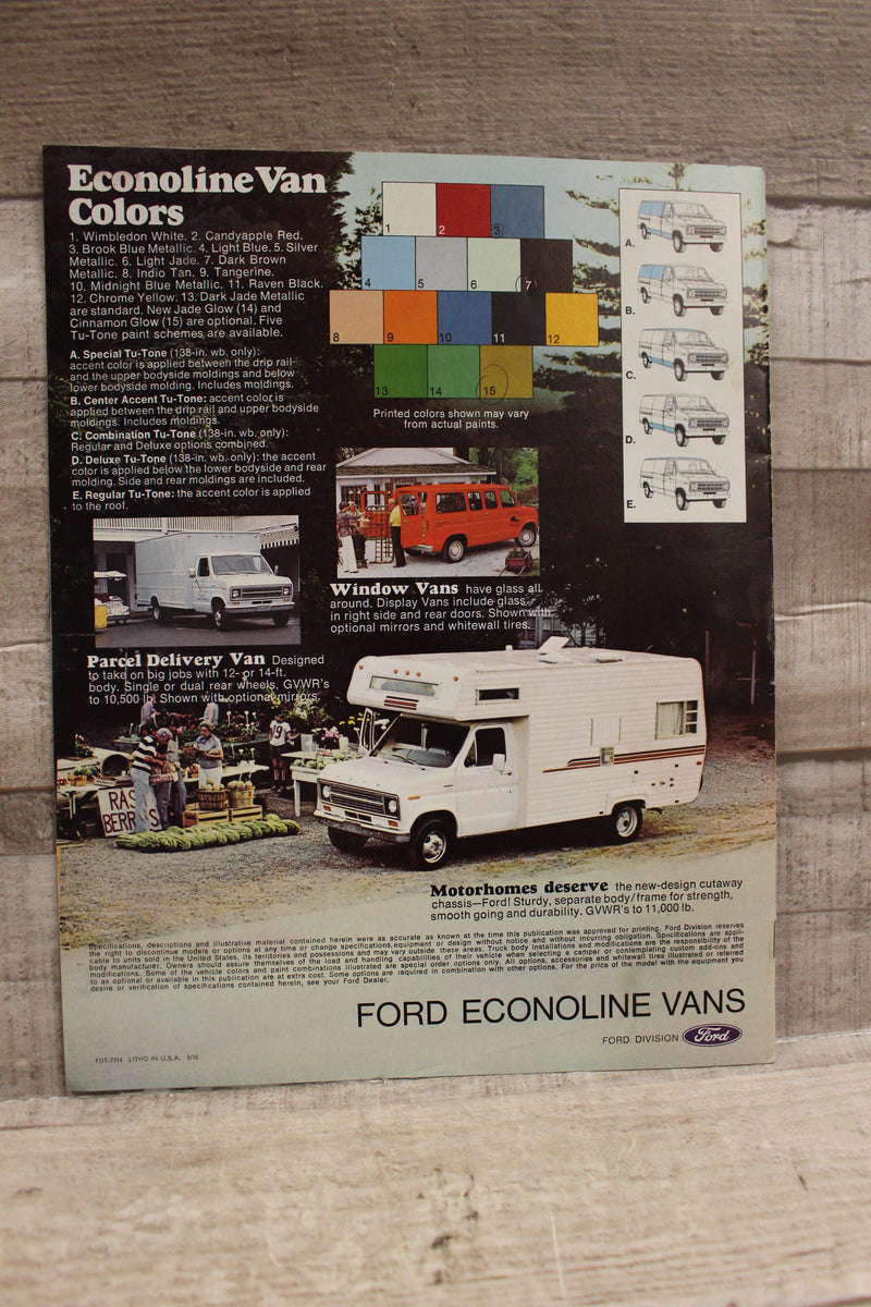 Vintage 1977 Ford Ecoline Vans Brochure Catalogs -Used – Military ...
