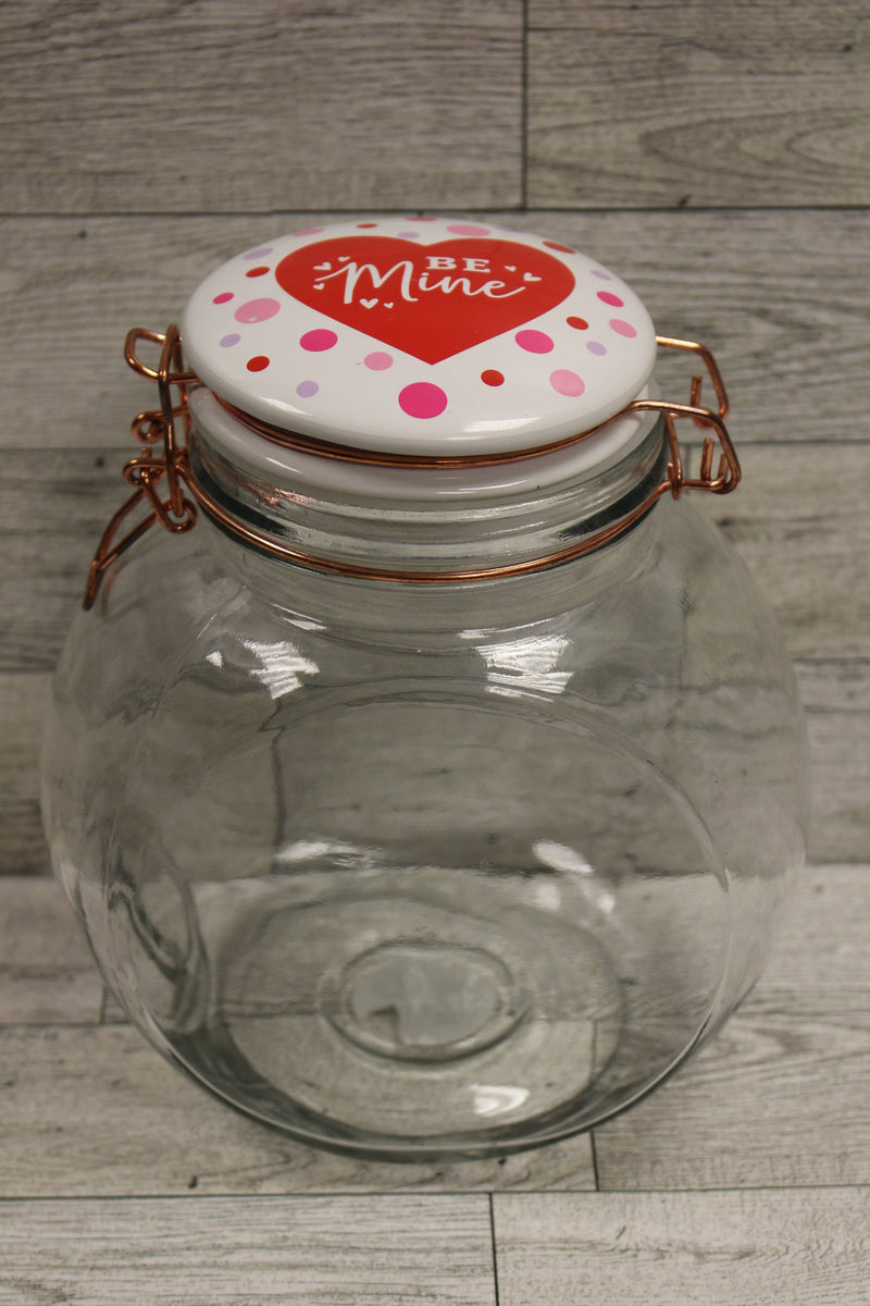 Destination Holiday Valentine's Day "Be Mine" Glass Penny Candy Jar -U ...
