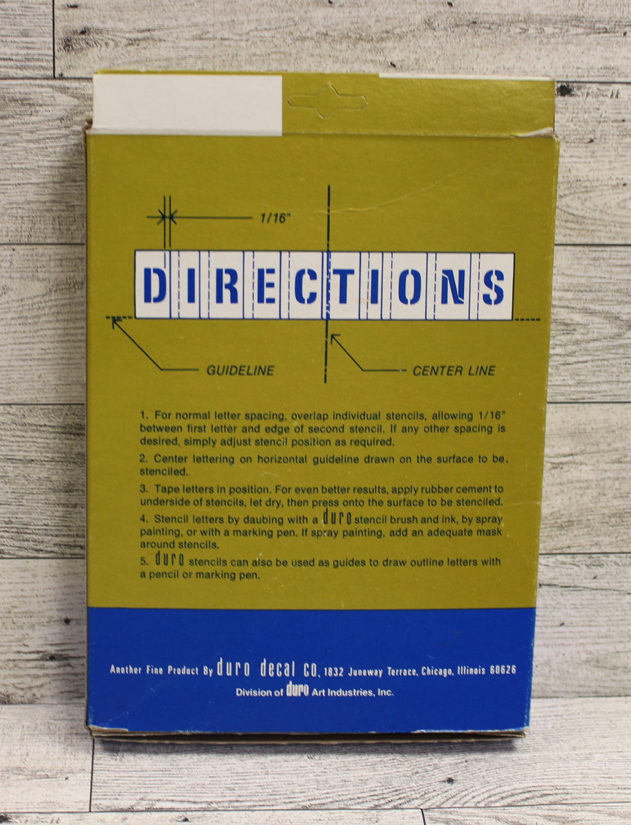 Duro Stencil-It Reusable Oilboard - 4" - Alphabet & Numeral Lettering ...