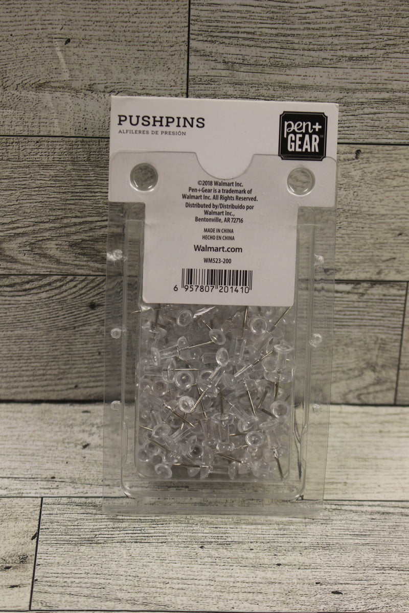 Pen Gear Push Pins - Clear - 200 Count - New – Military Steals and Surplus