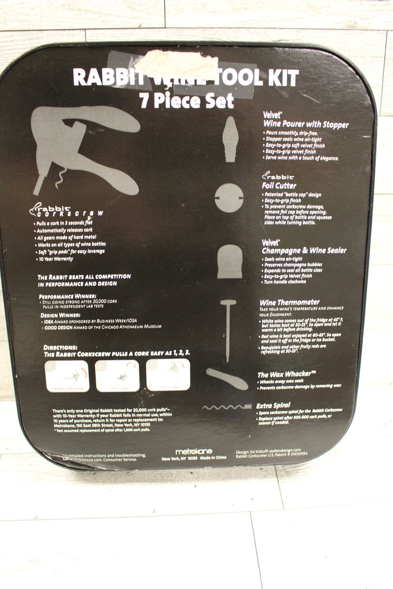 Metrokane Rabbit Wine Tool Kit 6 Pieces -New – Military Steals and Surplus