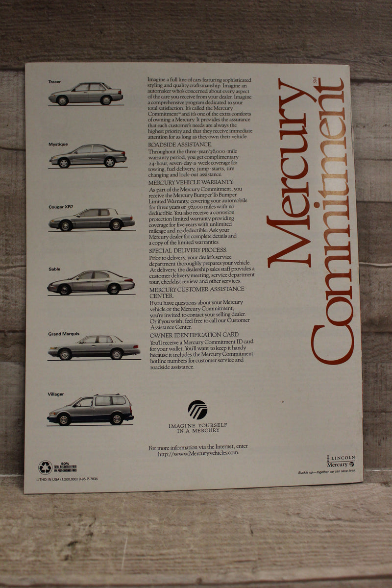 Vintage 1996 Mercury Vehicle Lineup Brochure Catalog -Used – Military ...