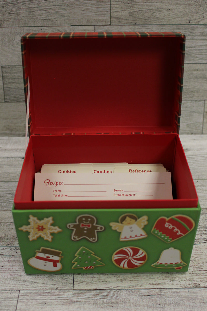 Hallmark Christmas Cookie Recipe Box with Inserts & Recipe Cards - Use ...