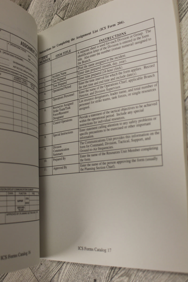 Incident Command System ICS Forms Catalog - October 1994 - PMS 204 - N ...