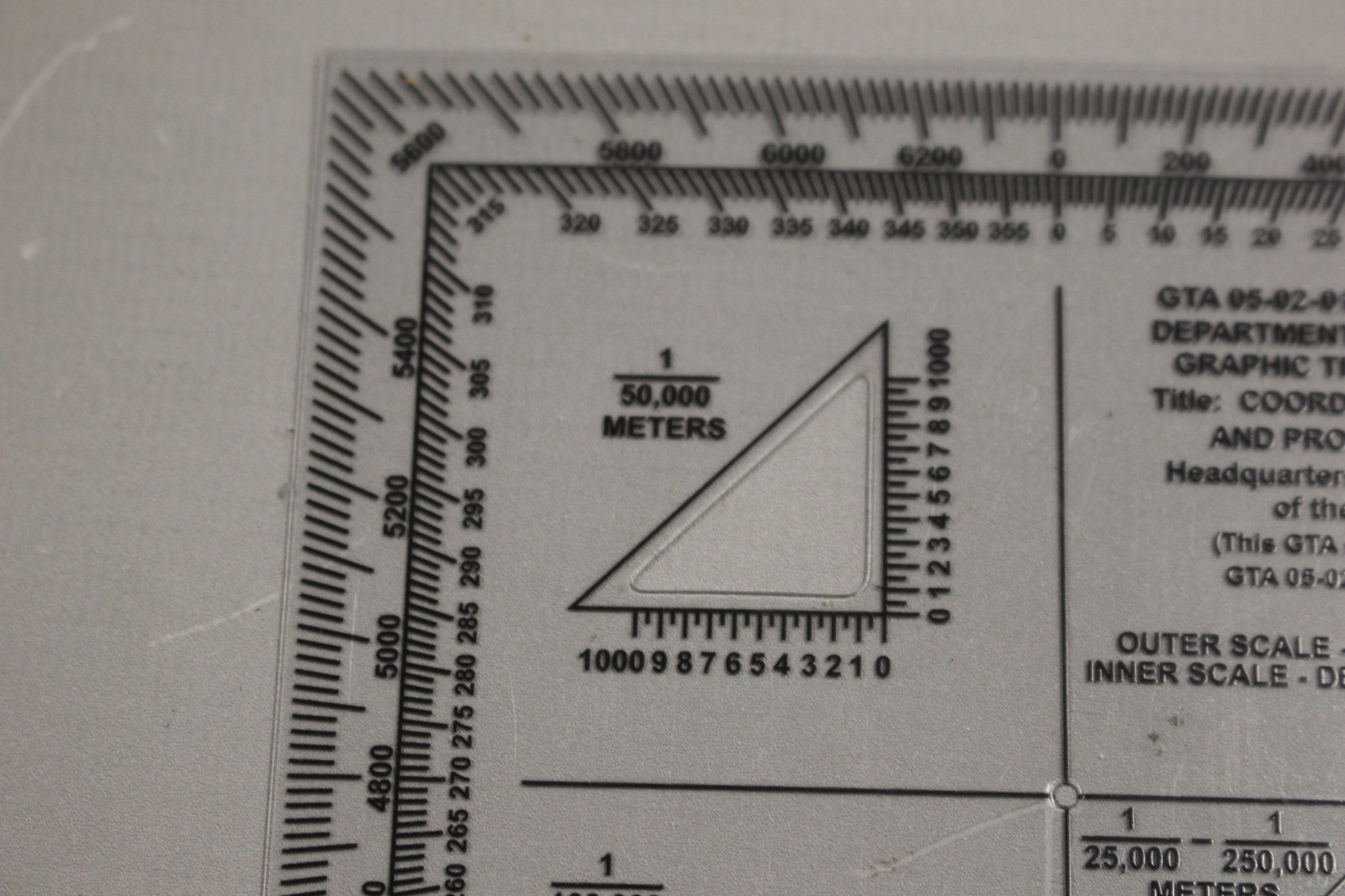 US Army Graphic Training Aid Coordinate Scale and Protractor - GTA 5-2 ...