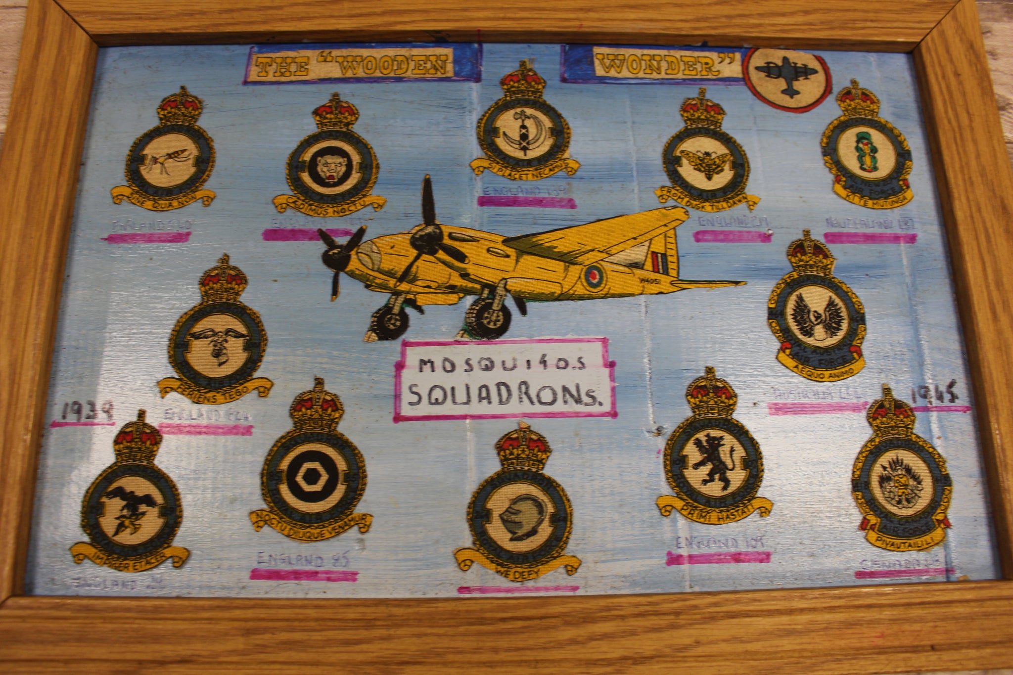 British The Wooden Wonder Mosquitos Squadron Painting Display In Frame ...