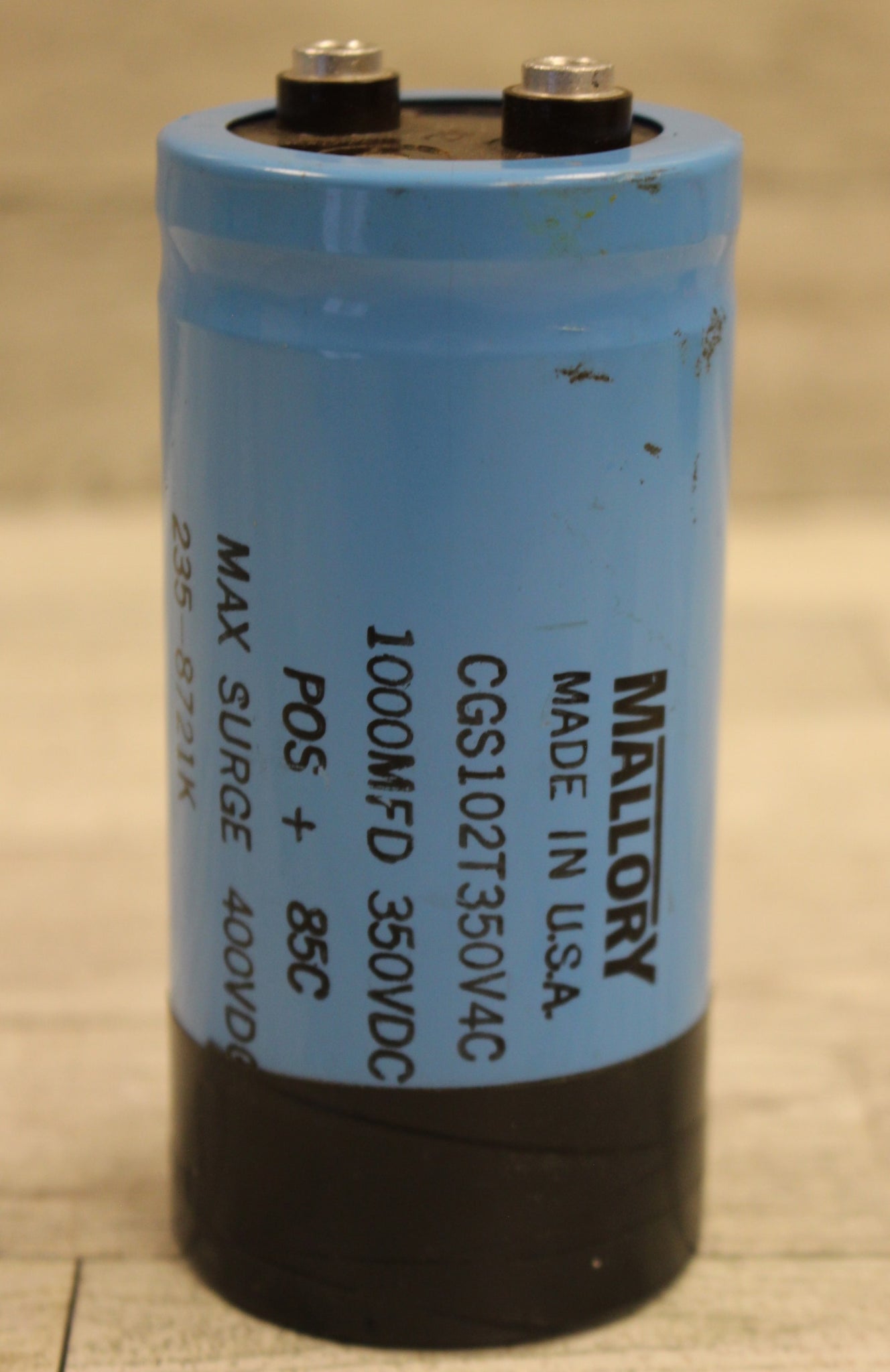 Mallory Capacitor - CGS102R350V4C - 100MFD 350VDC - 235-8721K - Used ...