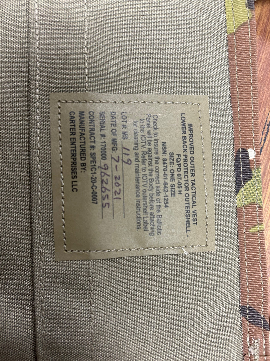 Improved Outer Tactical Vest Lower Back Protector Outershell - OCP - O ...