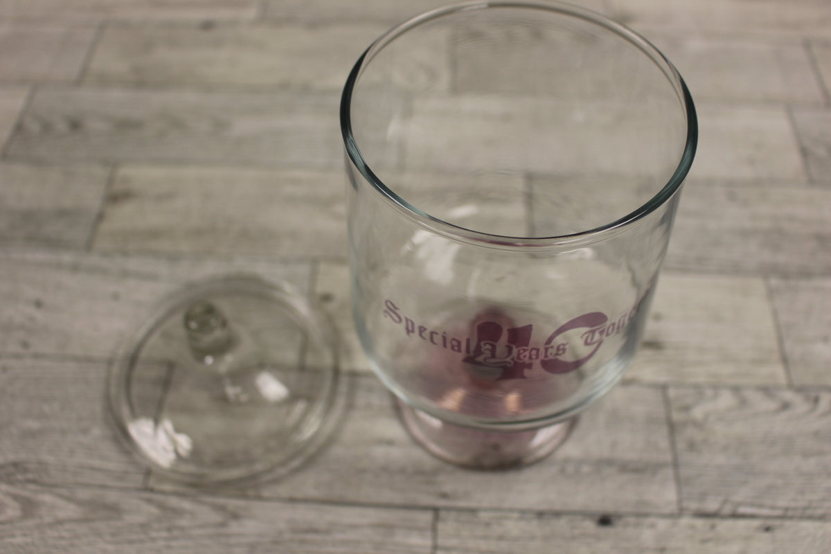 Vintage 40 Years Together Pedestal Glass Candy Jar with Lid - Used ...
