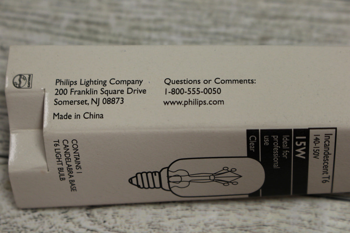 Philips T6 15W Candelabra Base Light Bulb - Set of 4 - New – Military ...