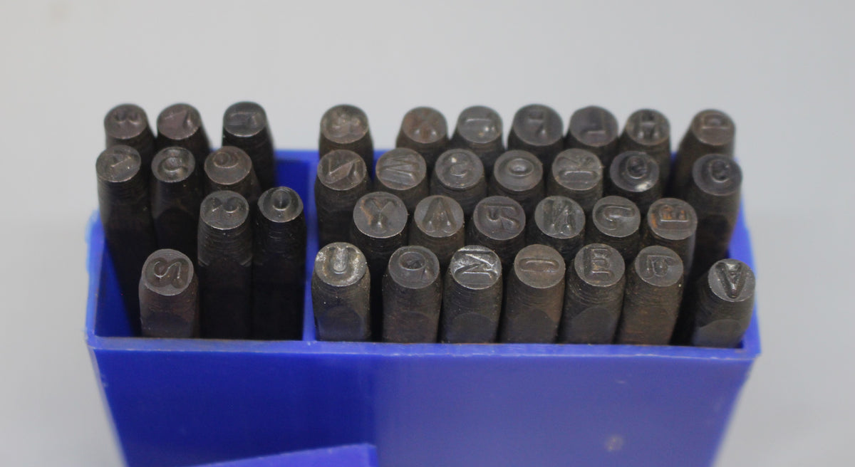 OTO Ram Tool Letters & Numbers Steel Stamp Set - 1/8" - 36 Piece - Use ...