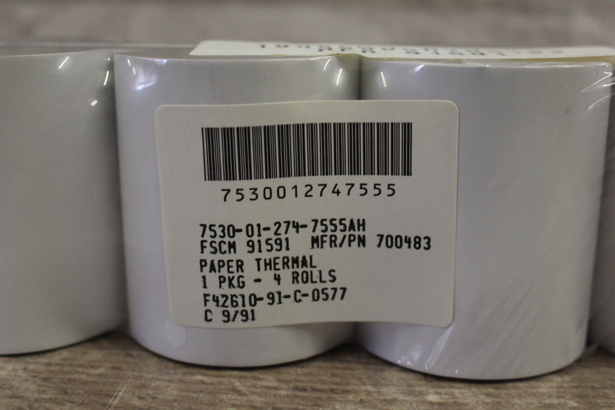 Thermal Paper - Pack of 4 Rolls - 700483 - NSN 7530-01-274-7555 - New ...