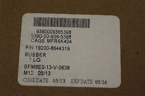 Nonmetallic Shaped Rubber Section, NSN 9390-00-936-5398, P/N 8644319 ...