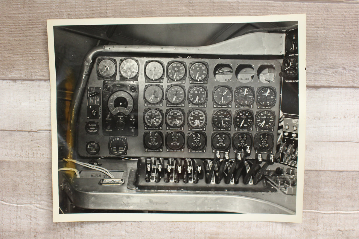Vintage Authentic and Original Photo Of Plane Instrument Panel -Used ...