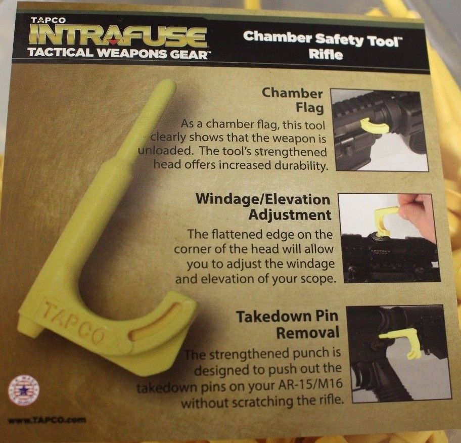 Tapco Rifle Chamber Safety Tool #9002 - Polymer Chamber Flag - YELLOW ...