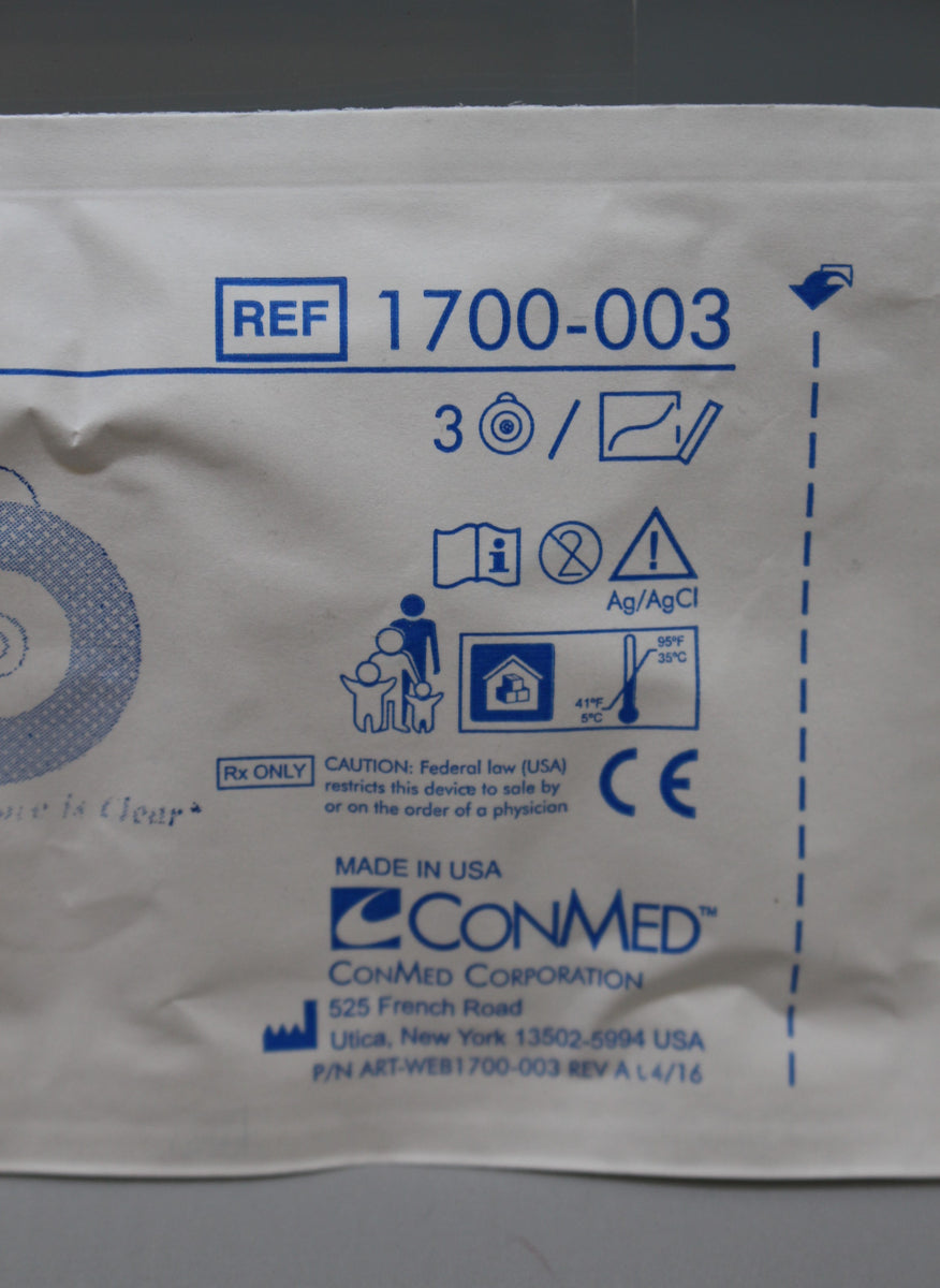 ConMed Cleartrace Adult ECG Electrode - Pack of 3 -1700-003 - New ...