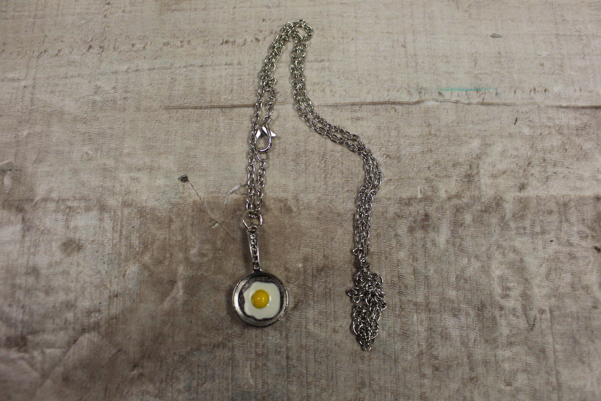 Egg In Frying Pan Necklace With 19" Chain For Cook Chef Food Lover -Si ...