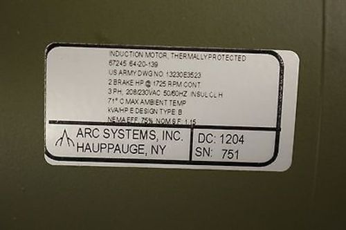 Alternating Current Motor, NSN: 6105-01-469-2132, P/N: 601996AM853, Ne ...